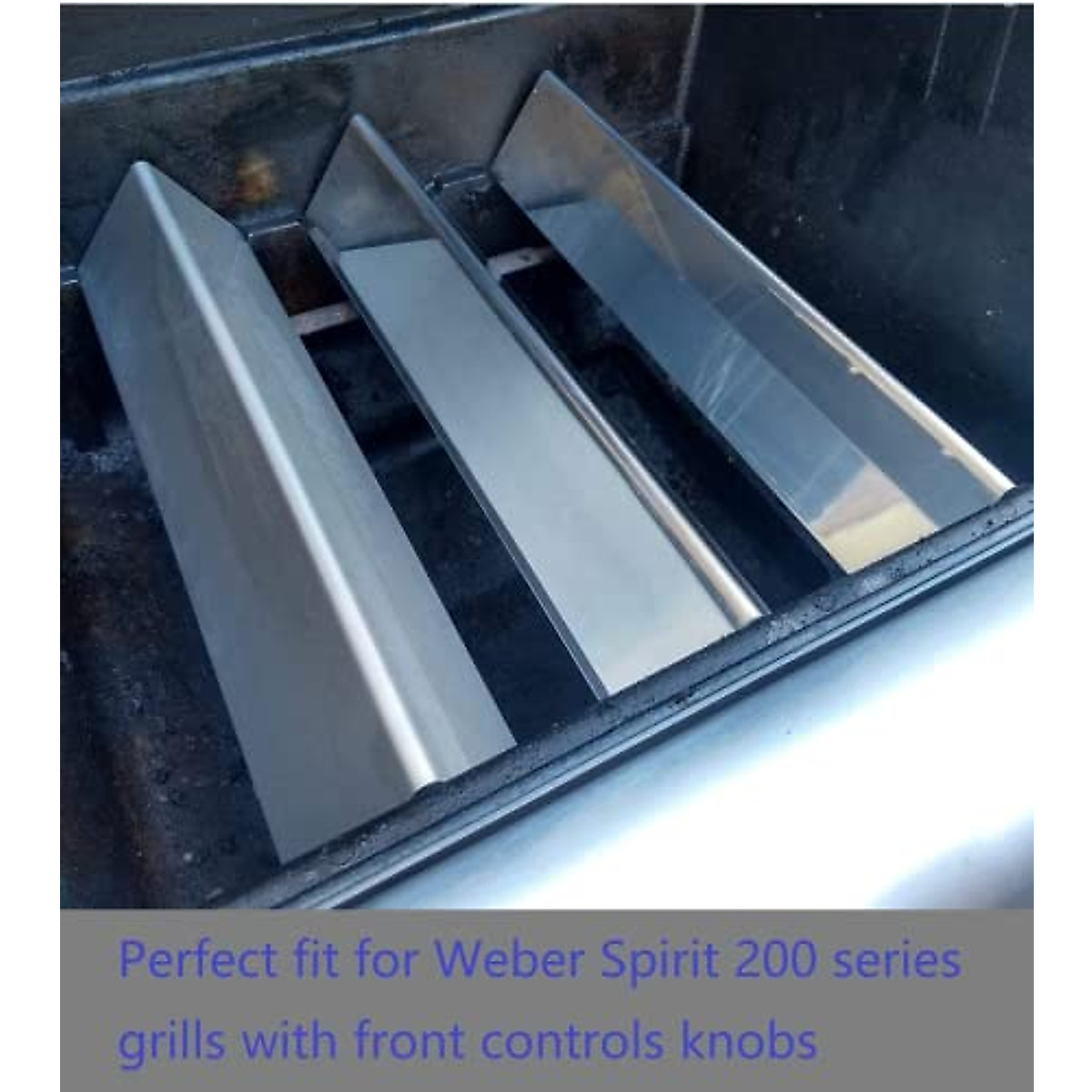 GasSaf 15.3 inch Flavorizer bar & 18 inch Burner Tube Set Replacement for Weber 7635 69785, Spirit 200 Series Spirit S-210, S-220, E-210, E-220, 3-Pack Stainless Steel Flavor Bar & Burner Tube Kit