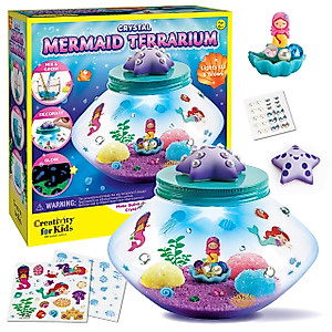 Creativity for Kids Crystal Mermaid Terrarium Kit - STEM Projects for Kids Ages 6-8+, Arts and Crafts for Girls and Boys, Multicolor