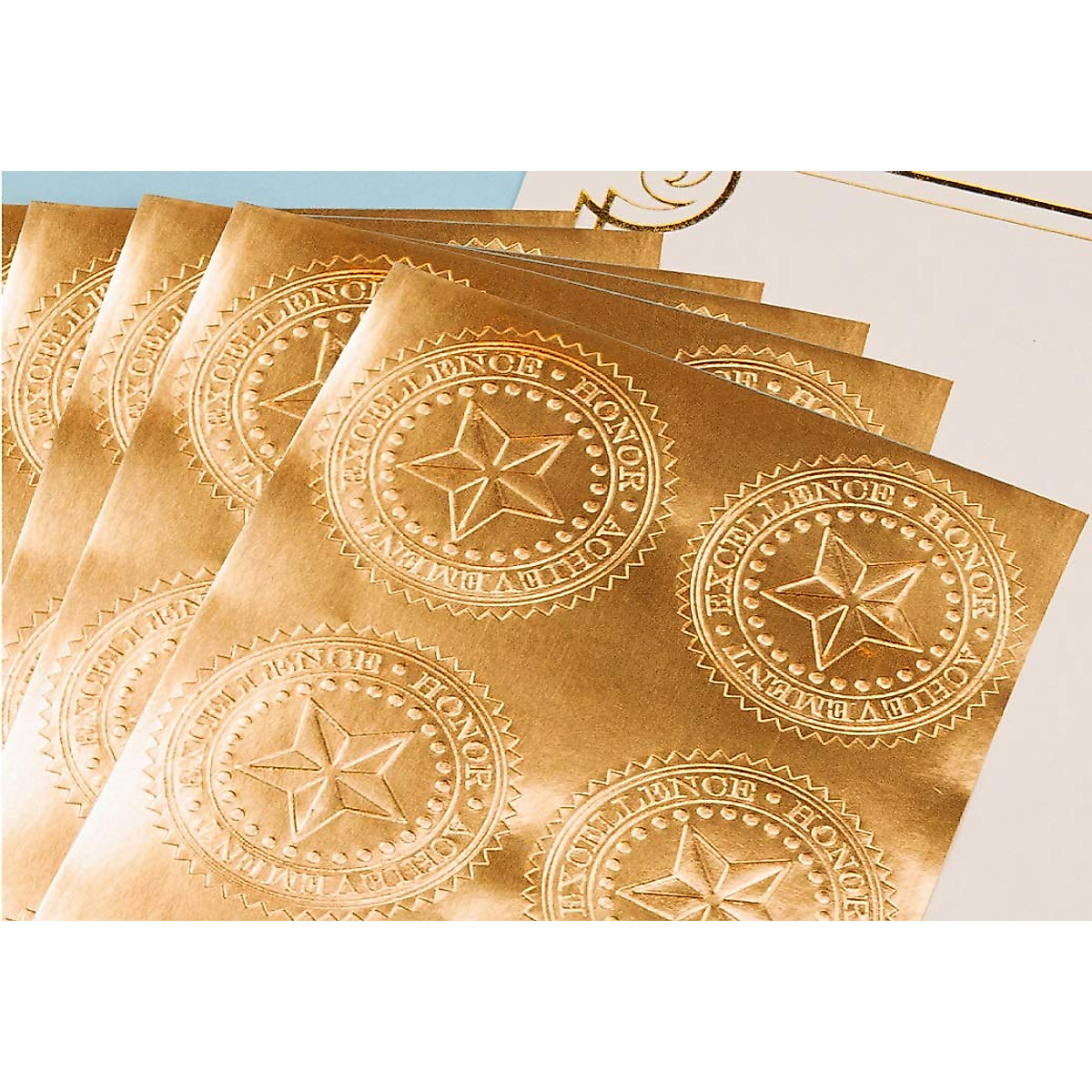 Great Papers! Starburst Embossed and Gold Foil Certificate Seal, 1.75", 48 Count (903419)