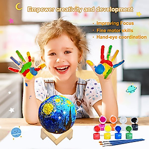 BATURU Rechargeable Moon Lamp Painting Kit for Kids with Remote/Touch Control, Paint Your Own Moon Lamp Kit with 16 Colors, 10 Brightness, Moon Night Light, Arts and Crafts for Kids Ages 4-12