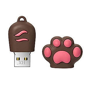 USB Flash Drives, 8GB / 16GB / 32GB / 64GB Waterproof USB 2.0 USB Memory Stick Data Storage Pendrive Thumb Drives (64GB, Brown Paw)