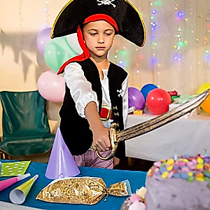 100 Pieces Pirate Party Cello Bags Pirate Treat Bags Goodie Treasure Map Island Treat Bags for Pirate Party Favors Supplies with Gold Twist Ties…