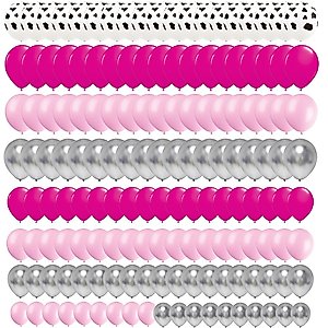 Cow Balloon Garland Arch Kit - 125Pieces Rose Red Light Pink Metallic Silver Balloons for Western Cowgirls Birthday Wedding Last Rodeo Bachelorette Bride Shower to be Party Decorations