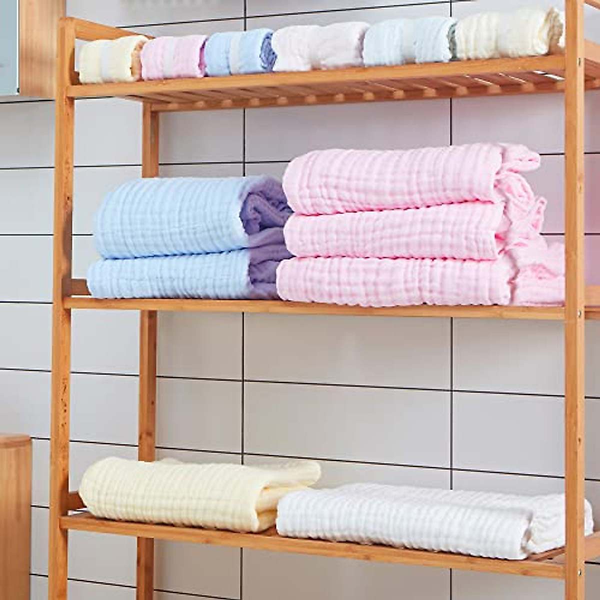 L'Ange Baby-Bath Towel-9 Layer, 28 x 47 Inches, Pink, Cotton Muslin Nap Time Blanket for Toddlers, Kids & Home, Soft, Ultra Absorbent, Suitable for Delicate Skin, Medical Grade Packaging