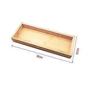 lacitycover Natural Wood Tray, Slip-Resistant Wooden Bathroom Tray & Kitchen Decor Wood Holder Organizer