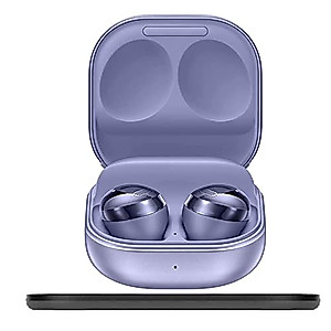 SAMSUNG Galaxy Buds Pro, Bluetooth Earbuds, True Wireless, Noise Cancelling, Charging Case, Quality Sound, Water Resistant - Phantom Violet (10w Pad) (Renewed)