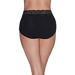 Vanity Fair Women's Flattering Lace Panties: Lightweight & Silky with Superior Stretch, Black, 9