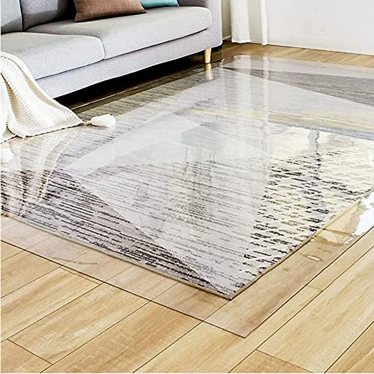 Clear PVC Desk Chair Mat 2.0mm PVC Floor Protection Pad Door Mat,Household Waterproof Non-slip Mat,for Hard Floors Table Cloth Protector, 40/50/60/70/80/90/100/110/120cm wide,100-500cm for Office & Ho
