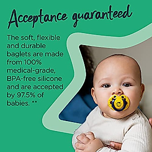 Tommee Tippee Fun Style Pacifiers, Symmetrical Design, BPA-Free Silicone, 18-36m, 6 Count