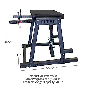 Titan Fitness H-PND, Reverse Hyperextensions Lower Body Machine, Rated 550 LB, Specialty Home Gym Machine for Physical Therapy, Back Rehab Exercises, and Everyday Training