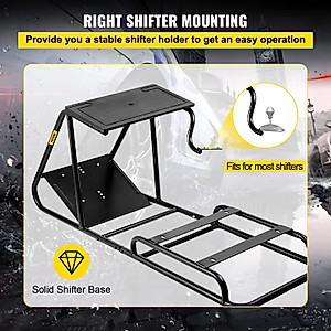 VEVOR Racing Wheel Stand, Pedal Adjustable Racing Simulator Cockpit, Carbon Steel Structure Gaming Wheel Stand, Game Chair Highly Compatible with Logitech Wheels, Thrustmaster Wheels, PS3/4, Xbox 360
