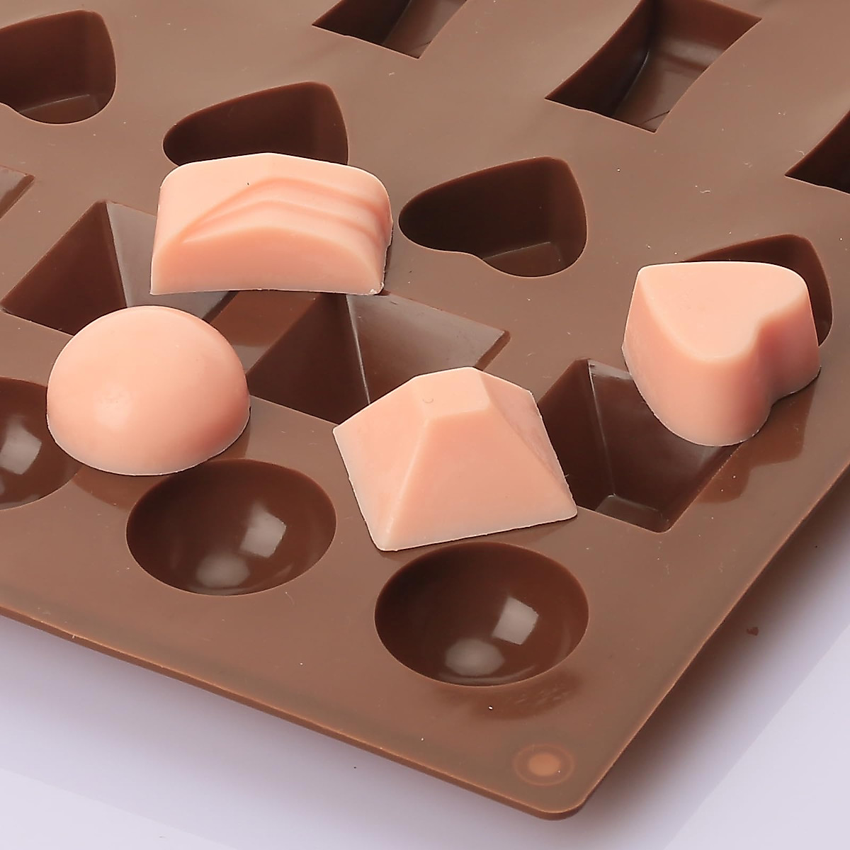 Chocolate Molds Silicone with 30 Cavities 6 Different Shapes for Making Larger Chocolate/Candy/Gummy/Cake Décor for Wedding Party & Celebration