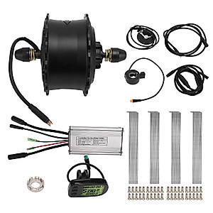 VBESTLIFE Electric Snow Conversion Kit, 36V 500W Fat Tire Front Wheel Hub Motor Kit with LCD5 Display Controller Spokes Throttle Accelerator Mounting Accessories (26 inches)