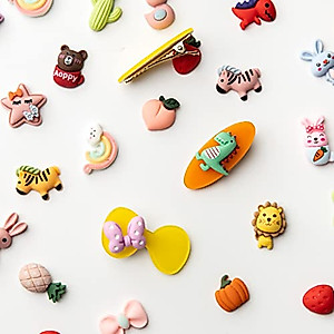 Slime Charms Cartoon Animal and Fruit Cute Set - Mixed Lot Assorted Fruit Resin Flatback Cute Sets for DIY Crafts Making,Decorations,Scrapbooking,Embellishments,Hair Clip 25pcs