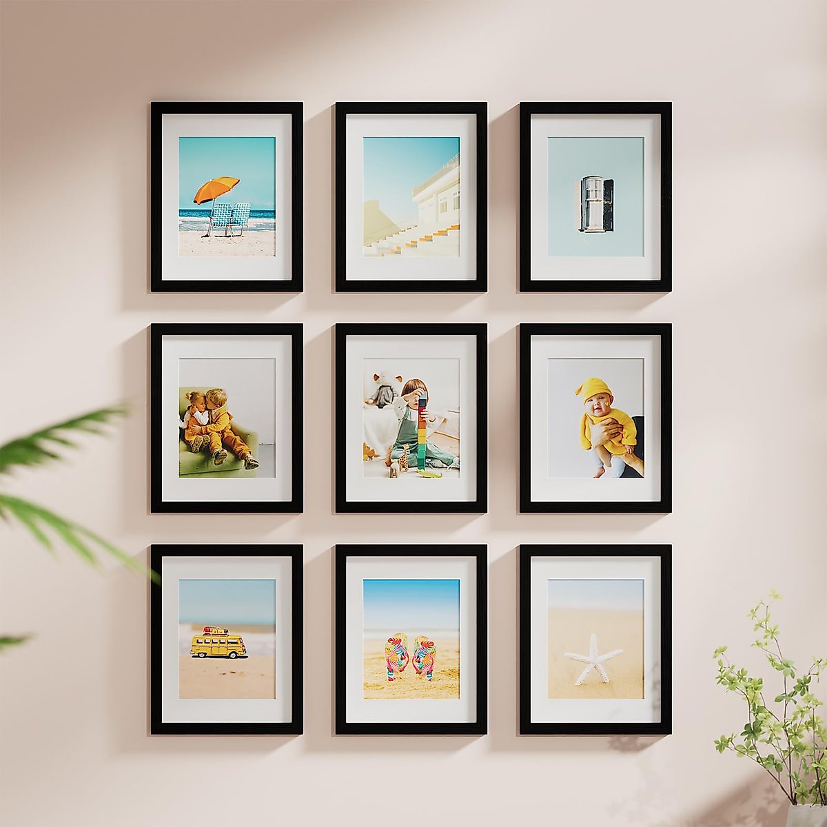 Vittanly 11x14 Picture Frame, Display Pictures 8x10 with Mat or 11x14 without Mat, Photo Frame for Wall or Table Top Display, Black, 1 Pack