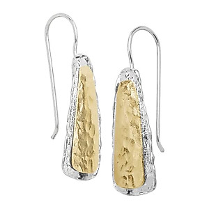 Silpada 'Cimarron Slopes' Two-Tone Tapered Drop Earrings in Sterling Silver & 14K Gold Plate