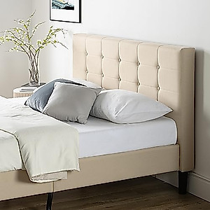 ZINUS Ibidun Upholstered Platform Bed Frame, Mattress Foundation, Wood Slat Support, No Box Spring Needed, Easy Assembly, Full, Beige