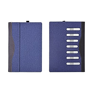 Case Cover for 14" HP EliteBook 840 G7/840G 8/845 G7/845 G8 &for Dell Inspiron 14 7430/7425 2-in-1 PU Leather Laptop Sleeve (Blue)