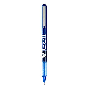 PILOT VBall Liquid Ink Rolling Ball Stick Pens, Extra Fine Point, Blue Ink, 12-Pack (35201)