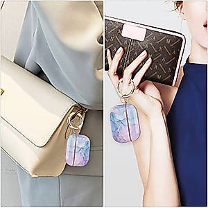 OLEBAND Airpod Pro Case 1st Gen with Keychain and Pattern Design,Air Pod Pro Hard Cover,Earpods Pro Case for Women and Girls,Compatible with Apple iPods Pro 1st Generation,Watercolor Marble