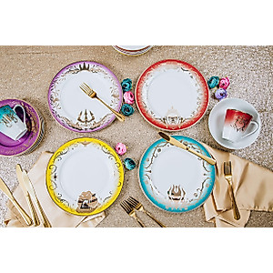 Disney Villains 16-Piece Ceramic Dinnerware Set, Maleficent, Evil Queen, Jafar, Ursula, Multicolor