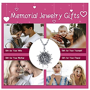 925 Sterling Silver Urn Necklace for Ashes-Sunshine Cremation Keepsake Pendant Tree of Life Ashes Necklace Jewelry Cremation Memorial Gifts for Men Women