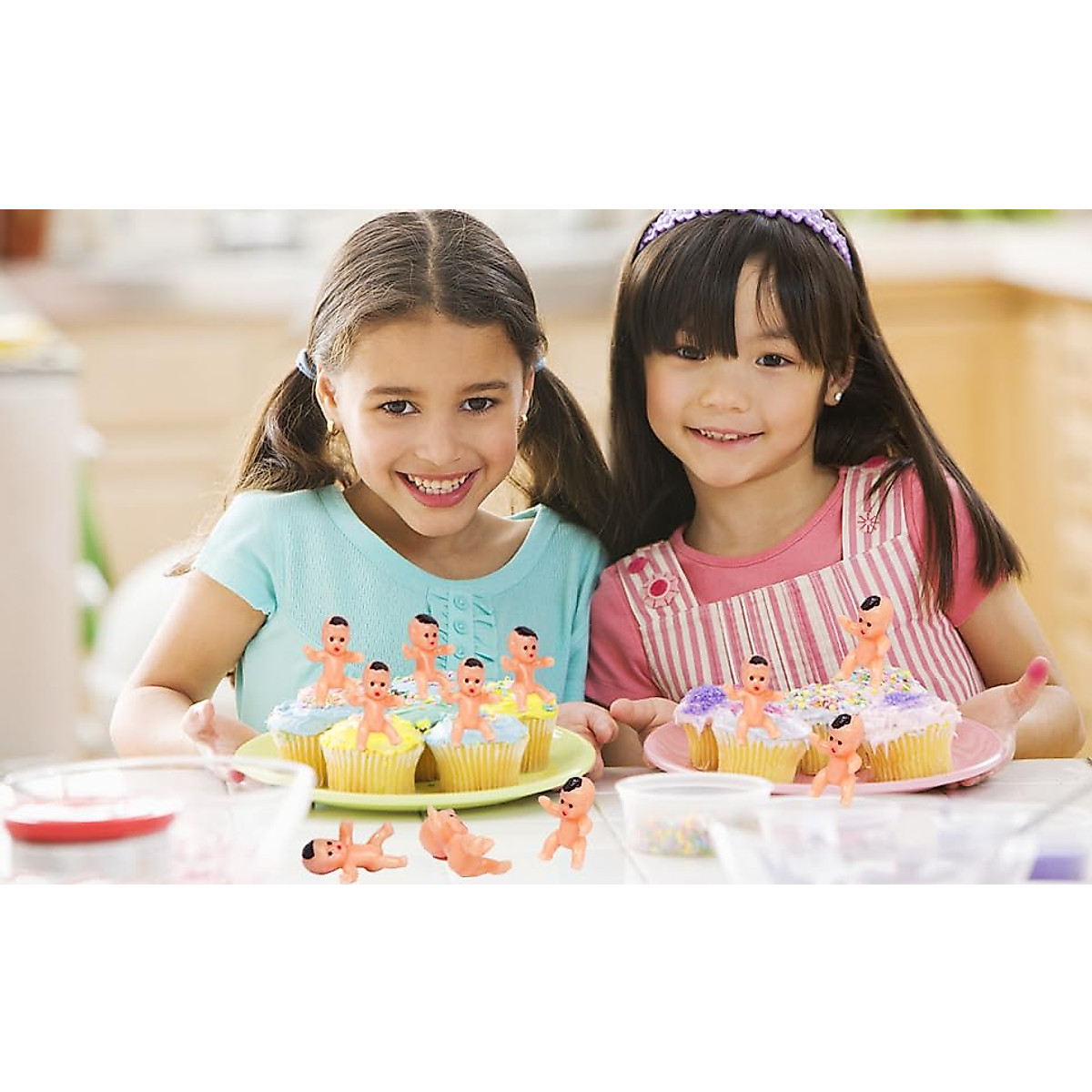 Bouclel Party Decorations Mini Plastic Babies Party Baby Party Supplies Shower ice cube Game Decor Party Supplies（40 PCS 1in）