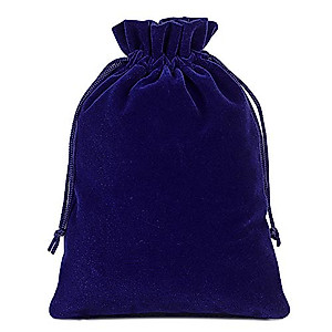 Lucky Monet 25/50/100PCS Velvet Drawstring Bags Jewelry Pouches for Christmas Birthday Party Wedding Favors Gift Candy Headphones Art and DIY Craft (50Pcs, Royal Blue, 5” x 7”)