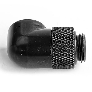 Dracaena 6 pack G1/4" thread Male to Female Extender Fitting, 90° Rotary Fitting Adapter Connector for Computer Water Cooling System, Black