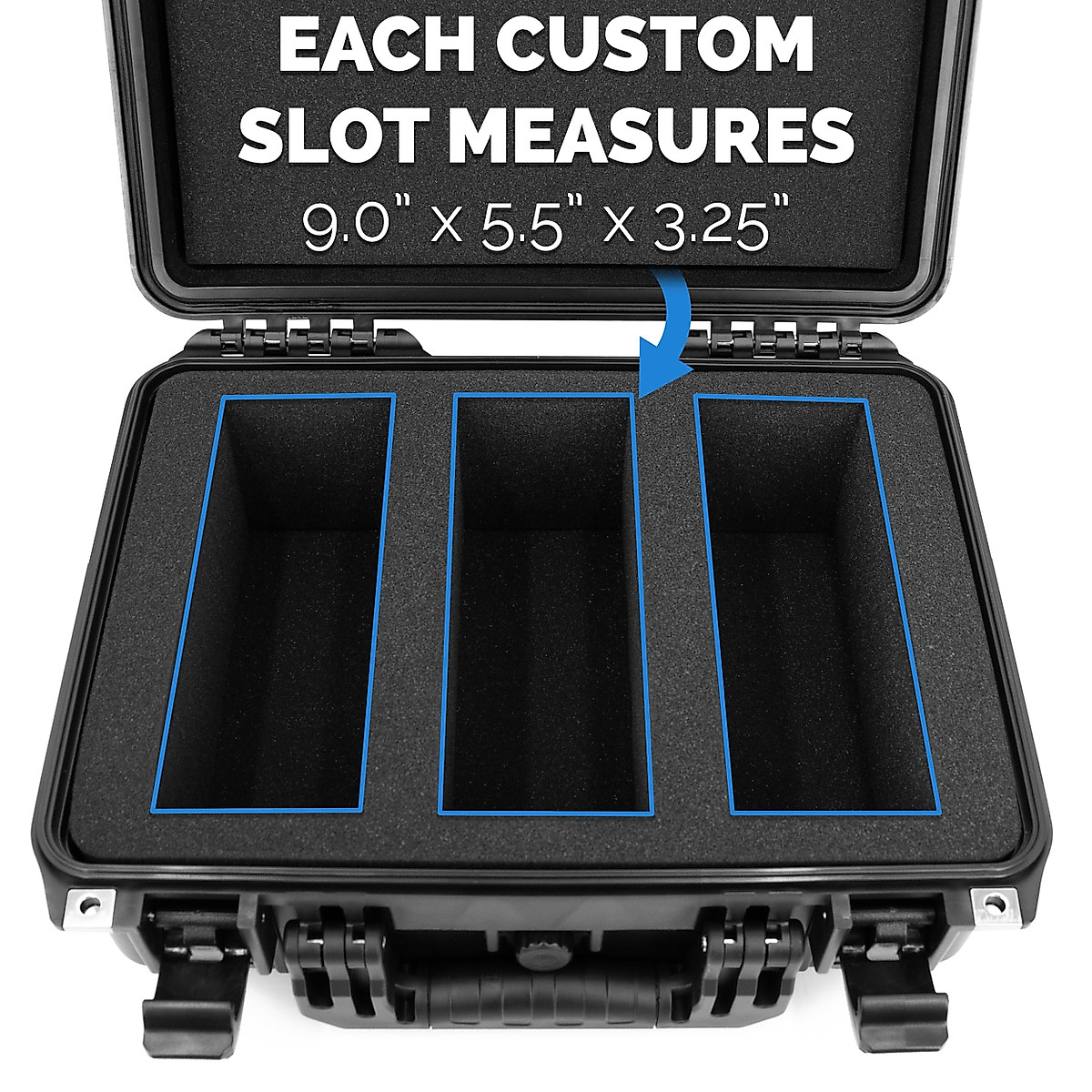 CASEMATIX Graded Card Case Pro Edition Compatible with 100 BGS PSA Graded Sports Trading Cards, IPX7 Waterproof Graded Slab Trading Card Box with Precision Cut Graded Card Storage Box Foam Dividers