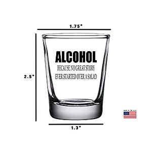 Rogue River Tactical Sarcastic Funny Shot Glass Gift Idea No Great Story Ever Started Over A Salad