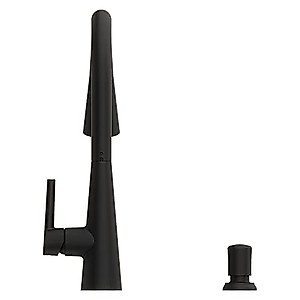 Pfister Barulli Kitchen Faucet with Pull Down Sprayer and Soap Dispenser, Single Handle, High Arc, Matte Black Finish, F5297BARB