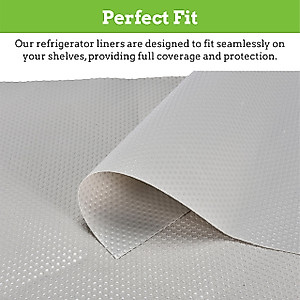 Nourished Essentials Refrigerator Liners - Set of 8 Non-Slip Fridge Liner Easy to Clean and Reusable - Moisture-Absorbing Refrigerator Mats to Keep Fridge Clean and Organized - Light Gray