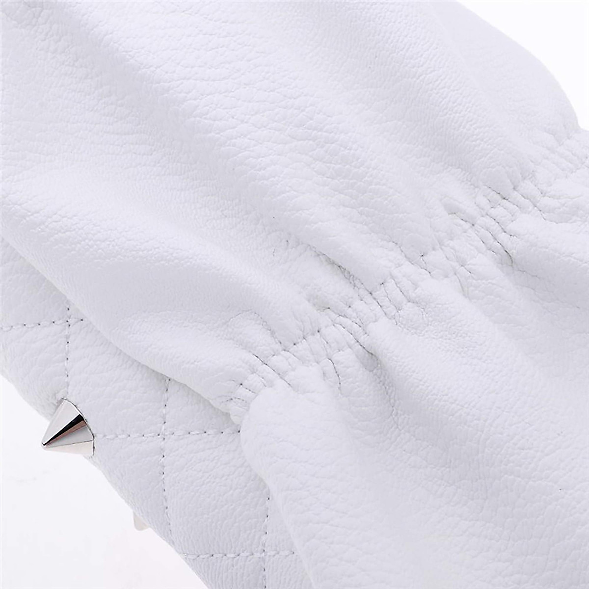 Yajun PU Golf Head Covers Golf Club Driver Fashion Rivets Headcovers for #1 Driver #3#5 Fairway Wood Golf Protector 3Pcs,White