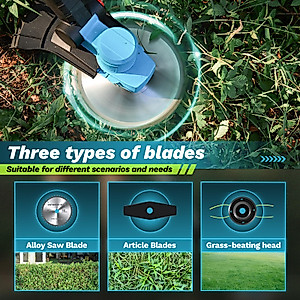 Saker String Trimmer Cordless Electric, Weed Wacker Battery Operated with 2X22V Batteries, 13 inch Weed Eater Cordless with Brushless Motor, Weed Wacker Electric for Home Garden and Yard