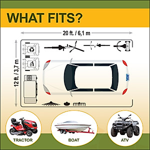 New Yard Carport 12 x 20 x 7 ft Sturdy All-Steel Heavy Duty Canopy Shelter with Metal Frame for Parking a Car, SUV, Truck, Boat, Motorcycle, and Other Vehicles Outdoor in Your Driveway