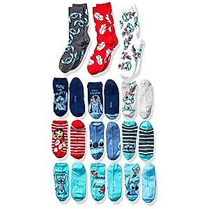 Lilo & Stitch girls Lilo Stitch 12 Days of Advent Box Socks, Assorted Blue, 9 11 US