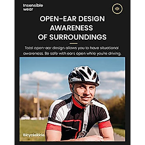 Bone Conduction Headphones with Mic Open Ear Headphones Wireless Bluetooth Ear Bone Head Phones Earphones with Microphone Waterproof Headset for Office, Work, Running, Driving, Sports, Truck Drivers