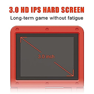 Powkiddy V90 Mini Foldable Handheld Retro Game Console 64G with 6000 Games, 3.0-inch IPS Screen Portable Arcade Rechargeable Games Emulators for Kids and Adults (Red)