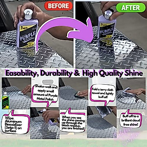 CALIFORNIA CUSTOM Products – Purple Metal Polish + Aluminum Deoxidizer Kit, No Silicone, Body Shop Safe, Great for Aluminum, Brass, Copper, Chrome, Silver, Stainless and Gold, Made in The USA