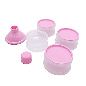 Goldenvalueable Non-Spill Milk Powder Formula Dispenser/Storage Container, Pink (2pcs)