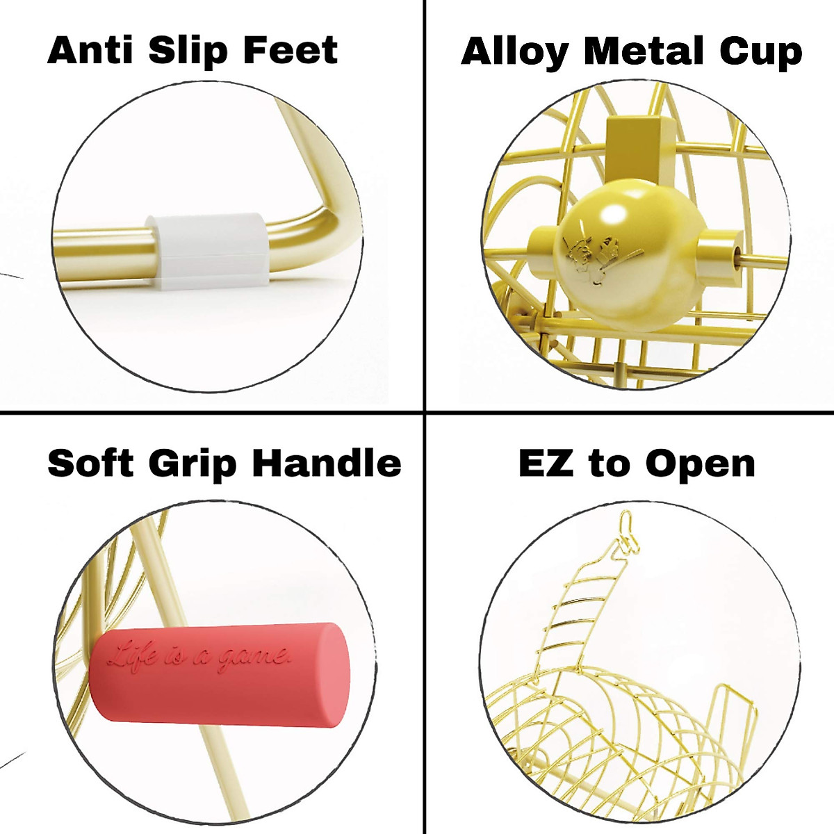 MR CHIPS Bingo Cage and Balls Set with 25 Shutter Slide Cards