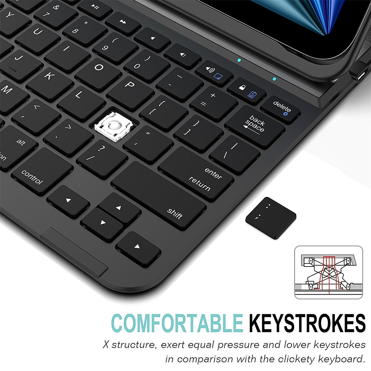 Arteck iPad Air 11-inch 10.9-inch Keyboard, Bluetooth Keyboard with Folio Full Protection Case for Apple iPad Air 11-inch (Air 2024) 10.9-inch (Air 2022) Air 4 and iPad Pro 11-inch Pro 4(2022) Pro 3 2