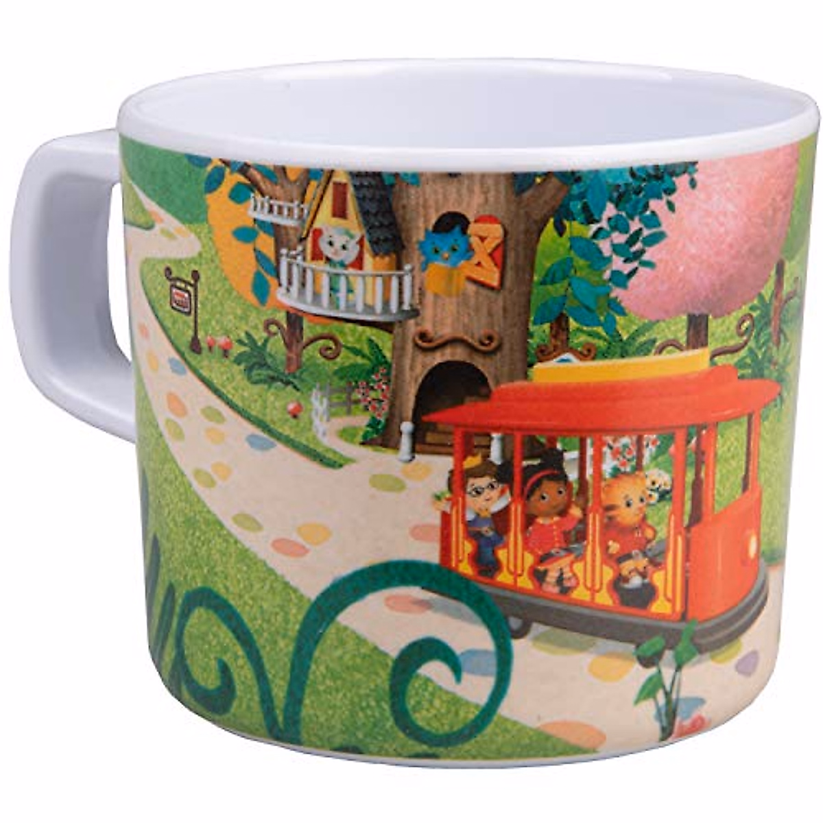 Daniel Tiger 5 Pc Mealtime Feeding Set for Kids and Toddlers - Includes Plate, Bowl, Cup, Fork and Spoon Utensil Flatware - Durable, Dishwasher Safe, BPA Free (Green)