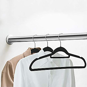 Velvet Hangers 100 Pack, Premium Velvet Hanger Non-Slip, 360° Degree Rotatable Hook, Space Saving Clothes Hanger (Black)