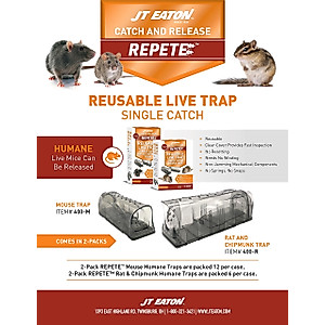 JT Eaton 400-M Repete Live Catch Mouse Traps, Humane No Kill Rodent Control
