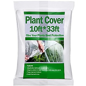 Plant Cover Freeze Protection 10FT x 33FT, Wohohoho 1.0oz/yd² Heavy Duty Plant Blanket, Frost Protection Down to -5°C/23°F, Anti-UV, Reusable Garden Floating Row Cover for Plants Vegetable Fruits