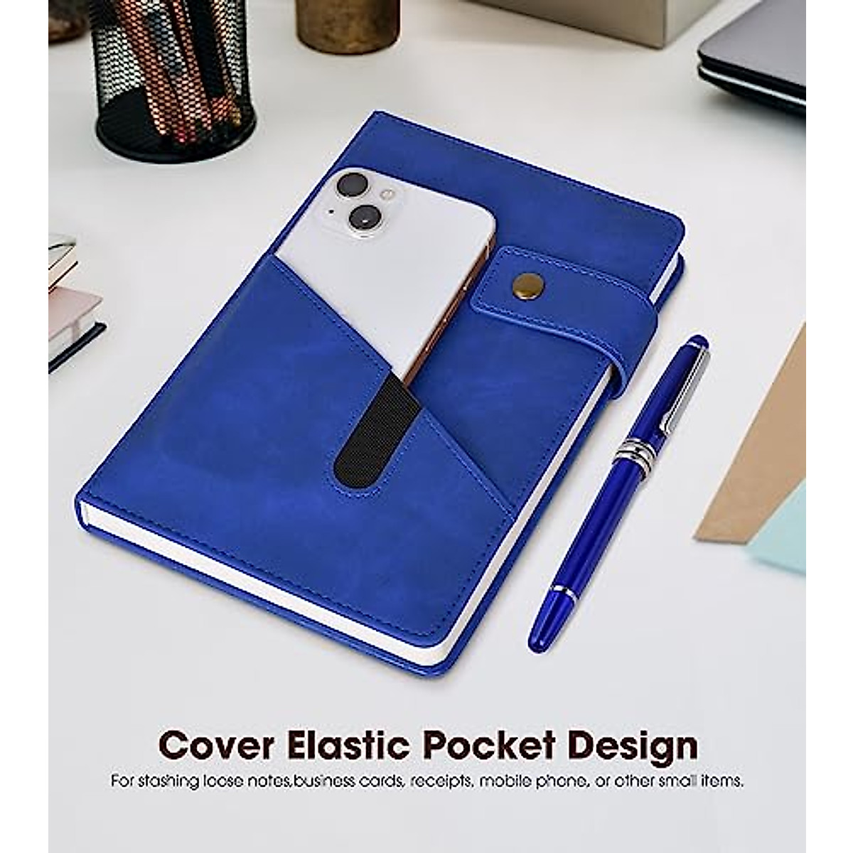 vfaejll A5 Lined Leather Journal Notebook for Men Women,5.9 X 8.4 Personalized Hardcover Journal with Pen,200 Pages 100 Gsm Thick Ruled Paper Daily Diary for School,Travel,Business,Work,Home,Writing