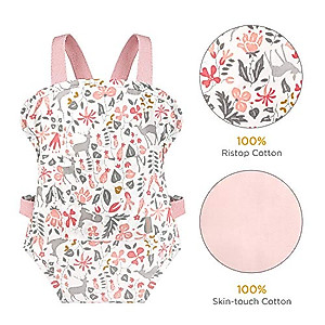 GAGAKU Baby Doll Carrier Doll Accessories for 18-inch Dolls IKEA Doll Reborn Baby Doll Bitty Baby American Girl Doll Carrier for Little Girls – Pink (Reindeer)