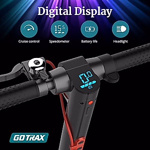 Gotrax XR Elite Electric Scooter, 8.5" Pneumatic Tire, Max 18 Mile and 15.5Mph by 300W Motor, Bright Headlight and Taillight, Aluminum Alloy Frame and Cruise Control, Foldable Escooter for Adult Black
